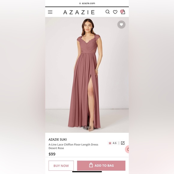 Azazie | Dresses | Brand Azazie Style Suki Size A4 Color Desert Rose ...